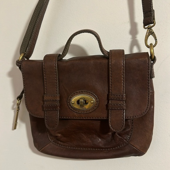 Fossil | Bags | Vintage Brown Fossil Leather Mini Satchel Bag | Poshmark